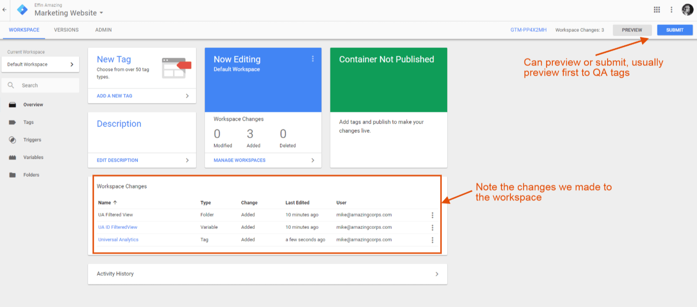 Google Analytics Implementation through Google Tag Manager - McGaw